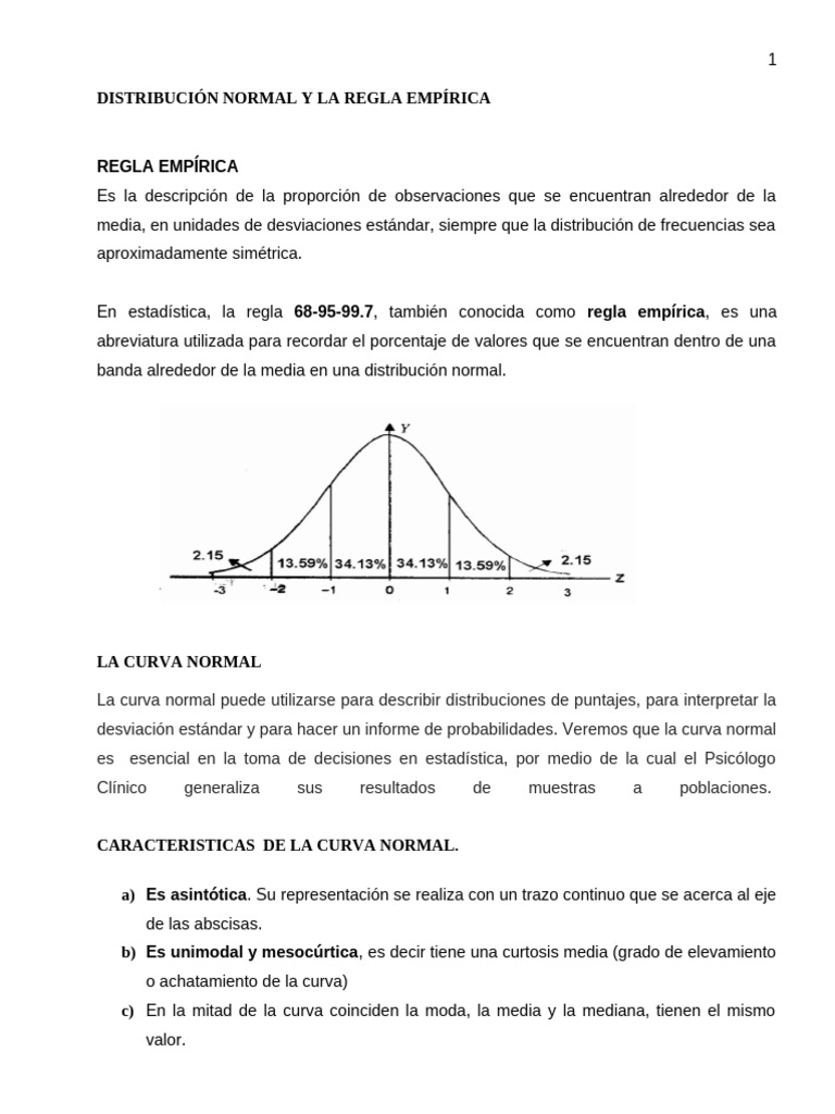 Distribución Normal y La Regla Empírica | PDF