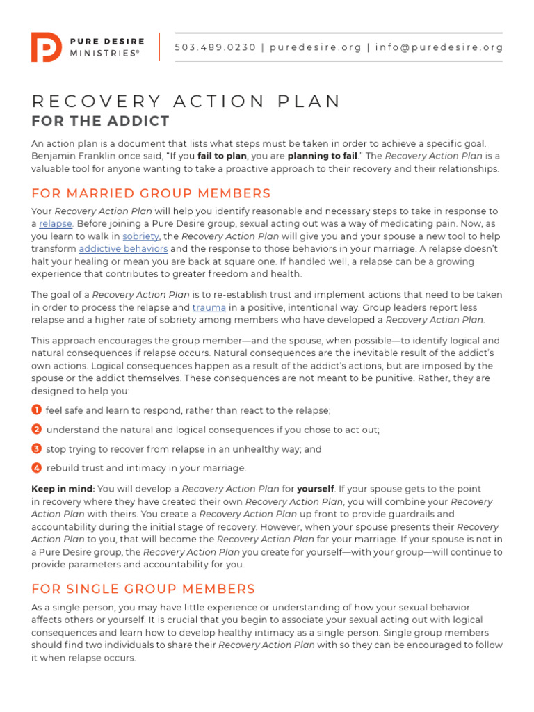 Recovery Action Plan Addict 1 1 | PDF