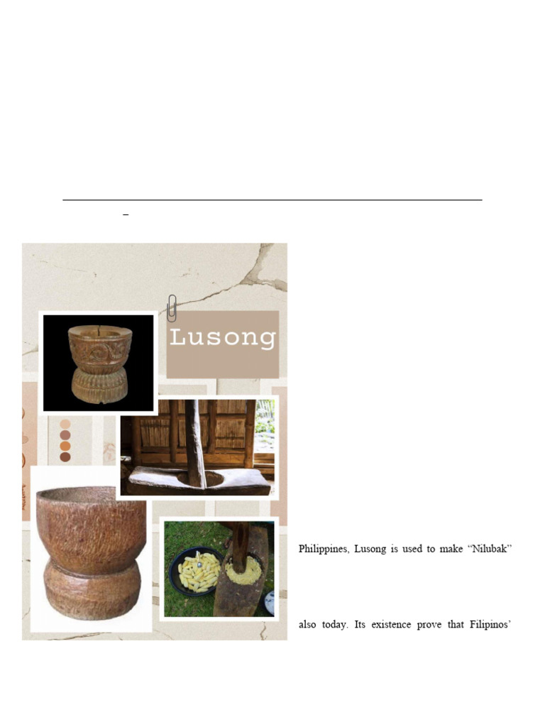 Lusong: Traditional Filipino Kitchen Tool | PDF