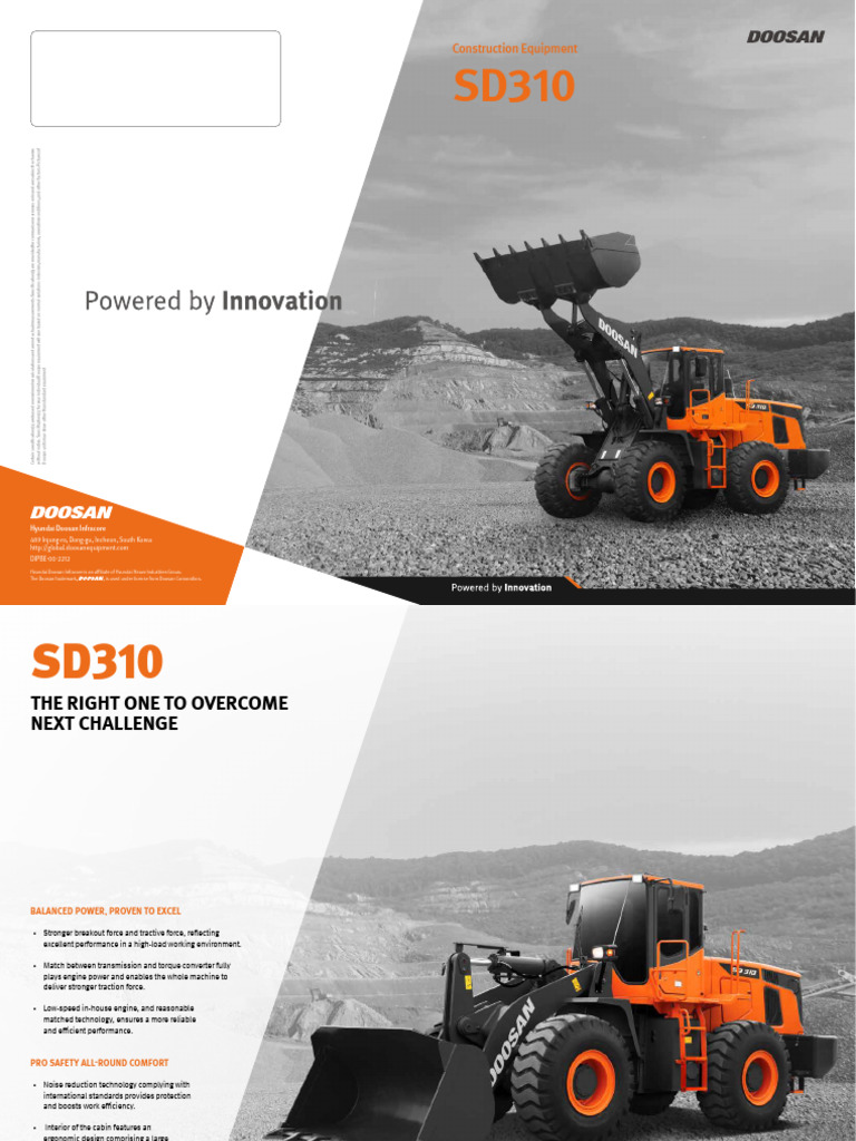 Cargadoras Sobre Ruedas DISD Doosan Mexico SD310 | PDF