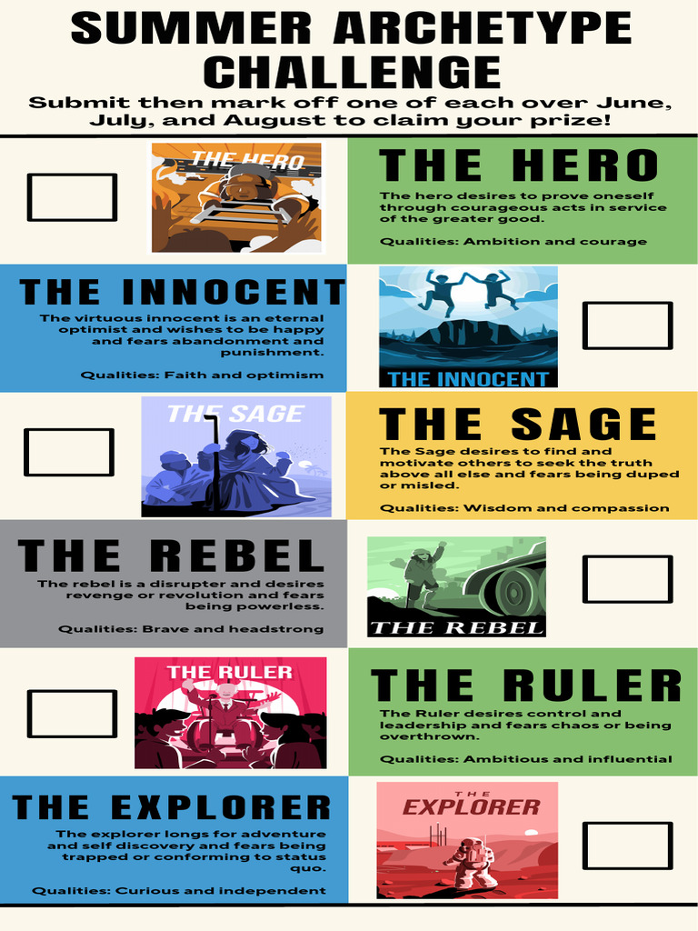 Summer Archetype Challenge Checklist | PDF