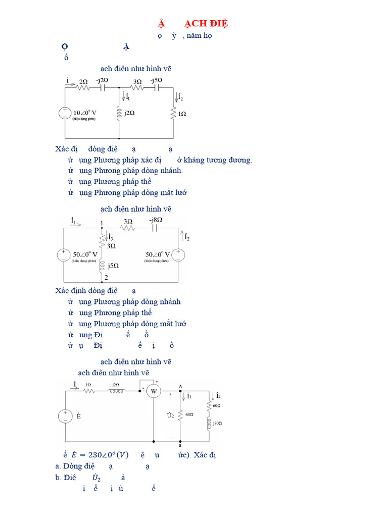 Bai Tap Mach Dien KC346 (HK2, 2023-2024) | PDF