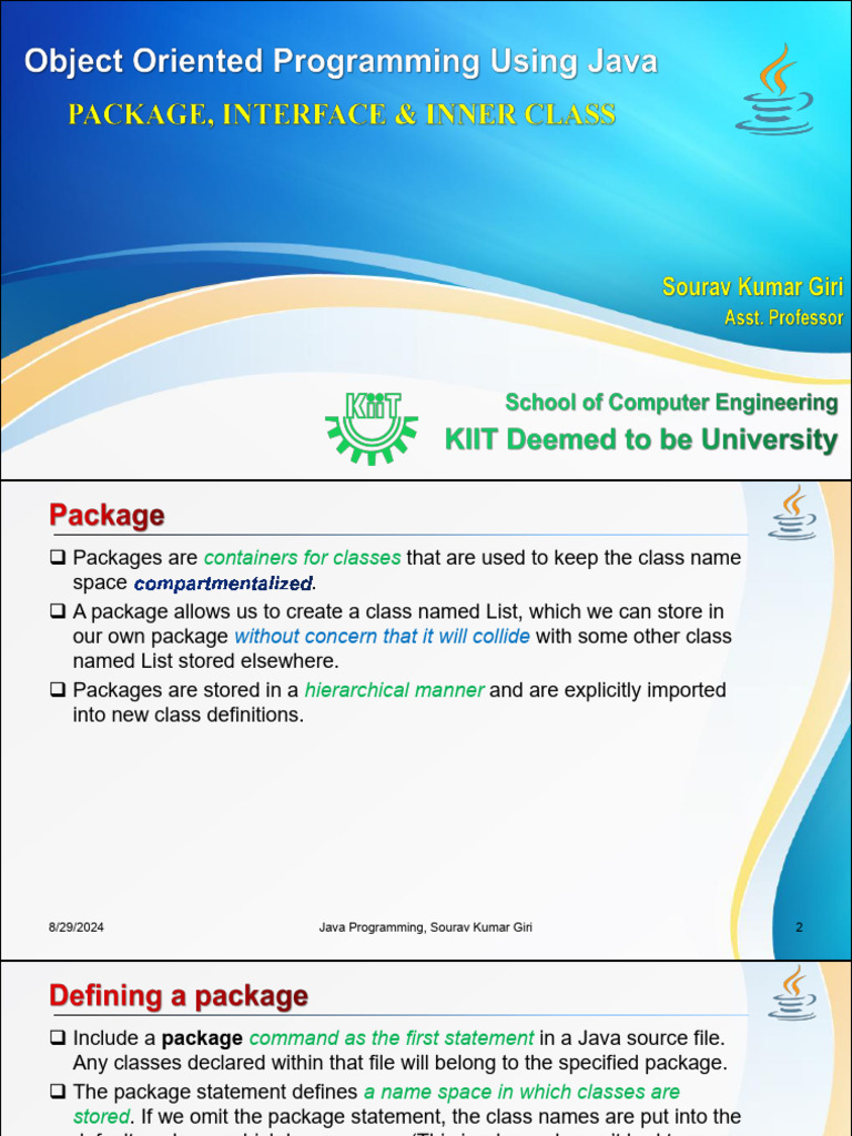 Ch8 - Package Interface Inner Class | PDF