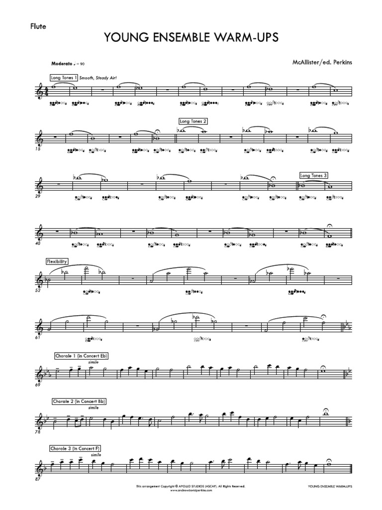 YOUNG ENSEMBLE WARM-UPS For Bands Various Instruments | PDF