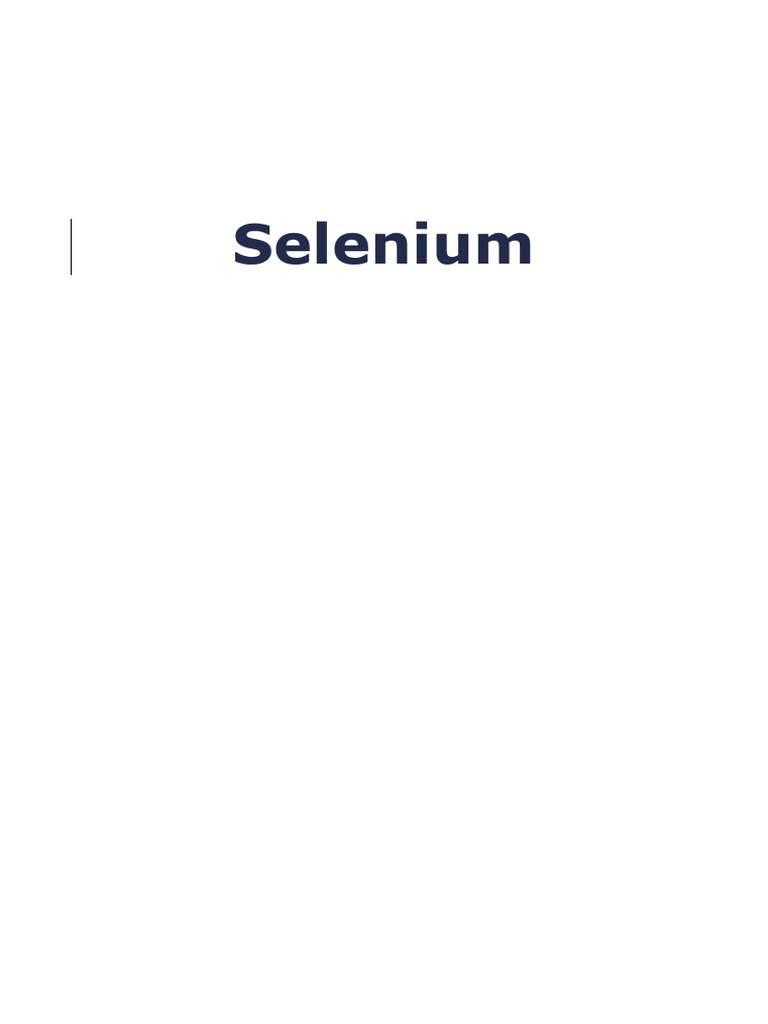 Selenium Résumé | PDF