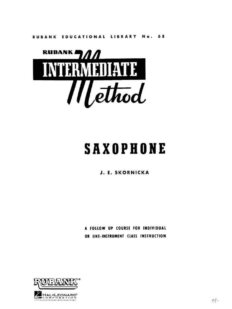 Rubank Intermediate Saxophone Method | PDF