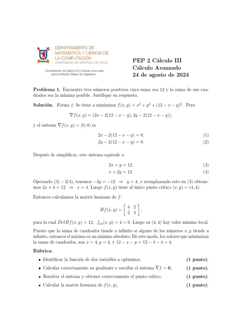 PEP2 Calculo Avanzado | PDF