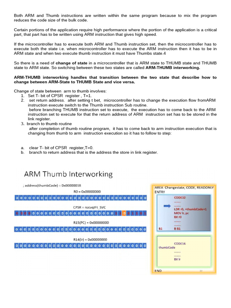 Unit-3-1 ARM THUMB Interworking | PDF | Science & Mathematics | Computers