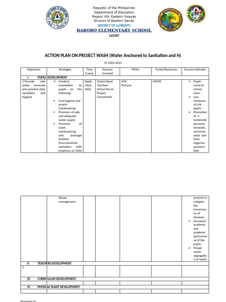 Action Plan On Project Wash | PDF