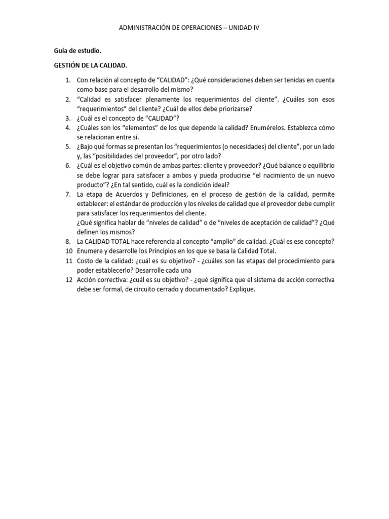 0402 GUÍA UNIDAD IV admin de las operaciones | PDF