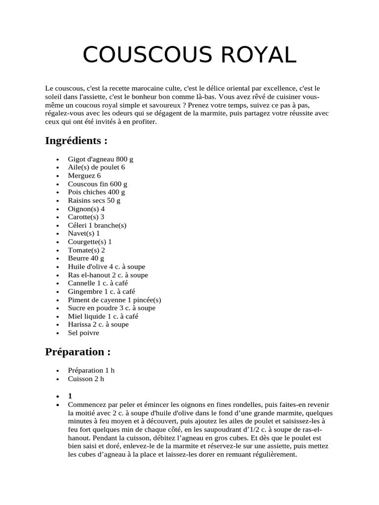 Couscous Royal | PDF