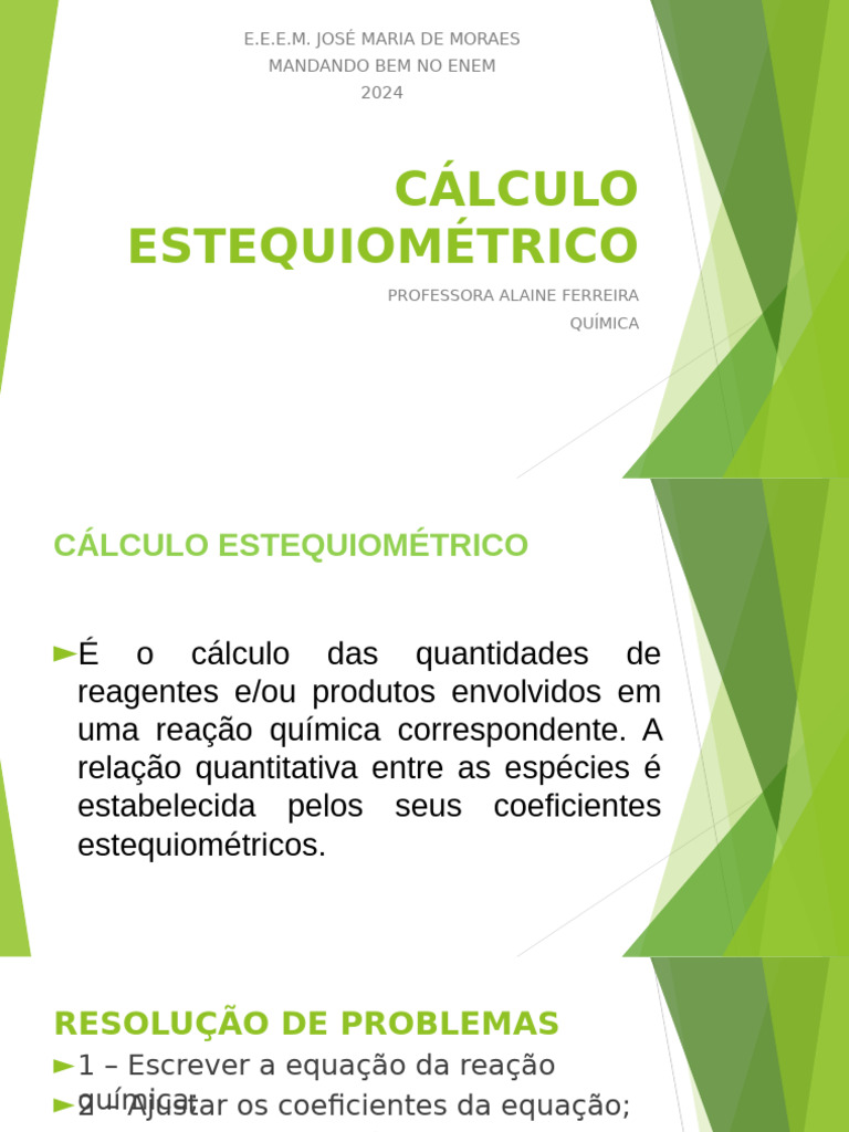 Cálculo Estequiométrico Alaine | PDF