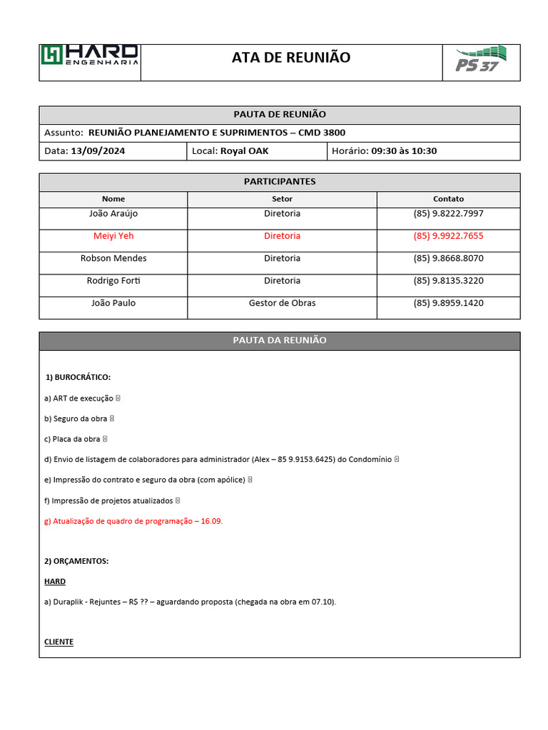 2024.09.13 - HARD - RP - CMD 3800 - João Paulo - ATA de Reunião | PDF