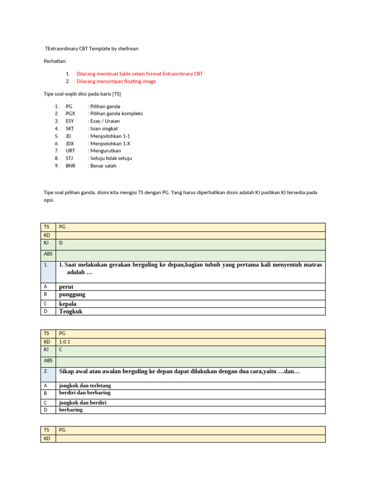Soal Pas Genap Pjok Kelas 7 | PDF