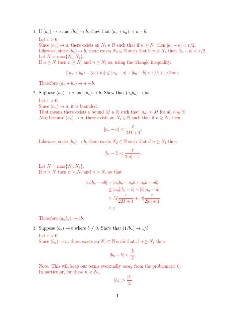Limit Proofs | PDF