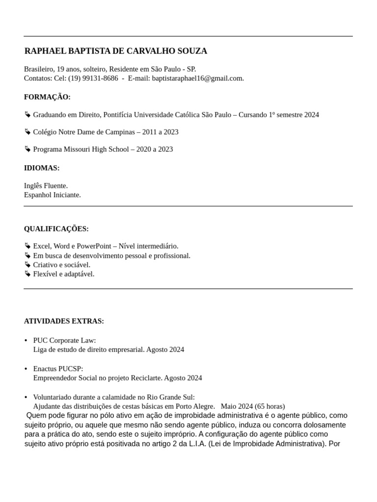 Raphael Souza_Curriculum Vitae | PDF