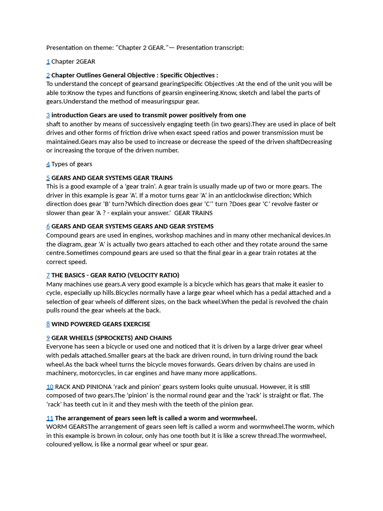 Ppt on Basic gear | PDF