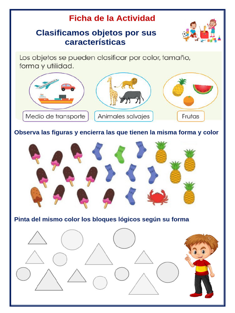 Clasificación de Objetos por Características | PDF | Artes del Lenguaje ...