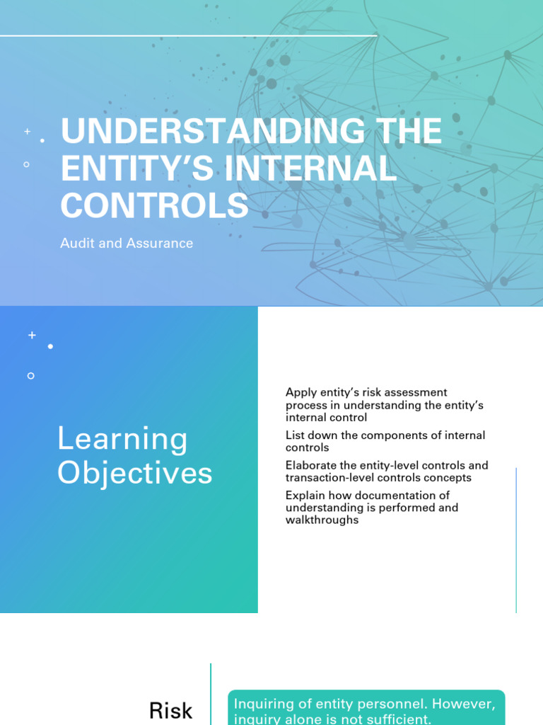 Audit and Assurance Understanding The Entitys Internal Controls | PDF | Internal Control | Audit