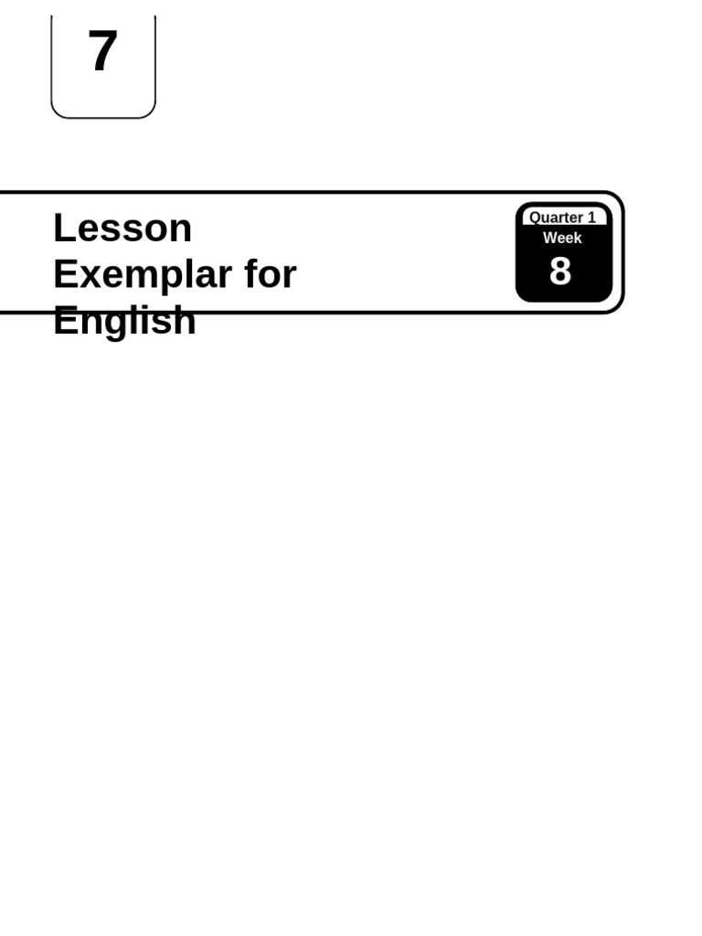 Q1 - LE - English 7 - Lesson 8 - Week 8 | PDF