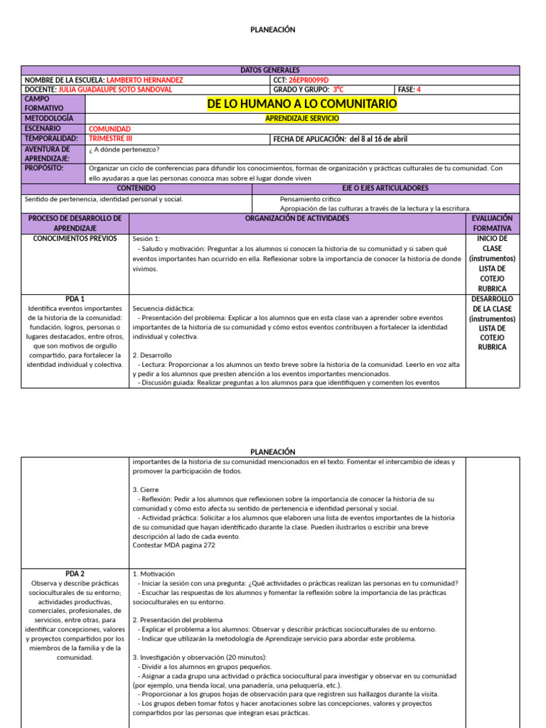 De Lo Humano y Lo Comunitario A Donde Pertenezco | PDF