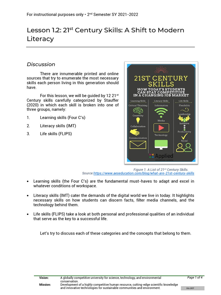 Lesson 1.2 21st Century Skills | PDF