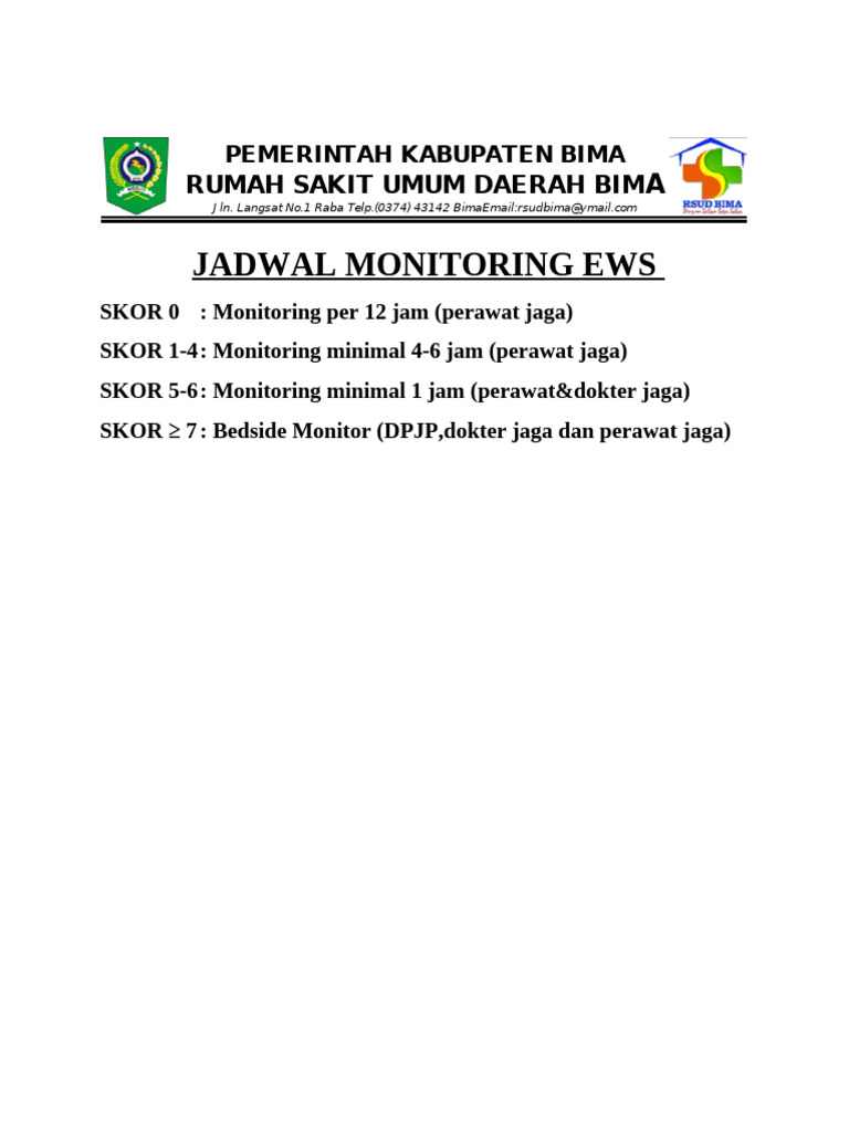 Jadwal Monitoring Ews | PDF