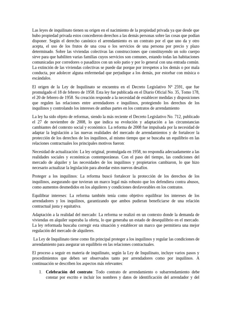 Inquilinato | PDF