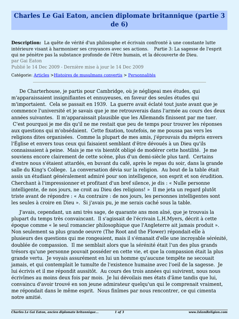 Charles Le Gai Eaton Former British Diplomat Part 3 of 6 161 FR | PDF