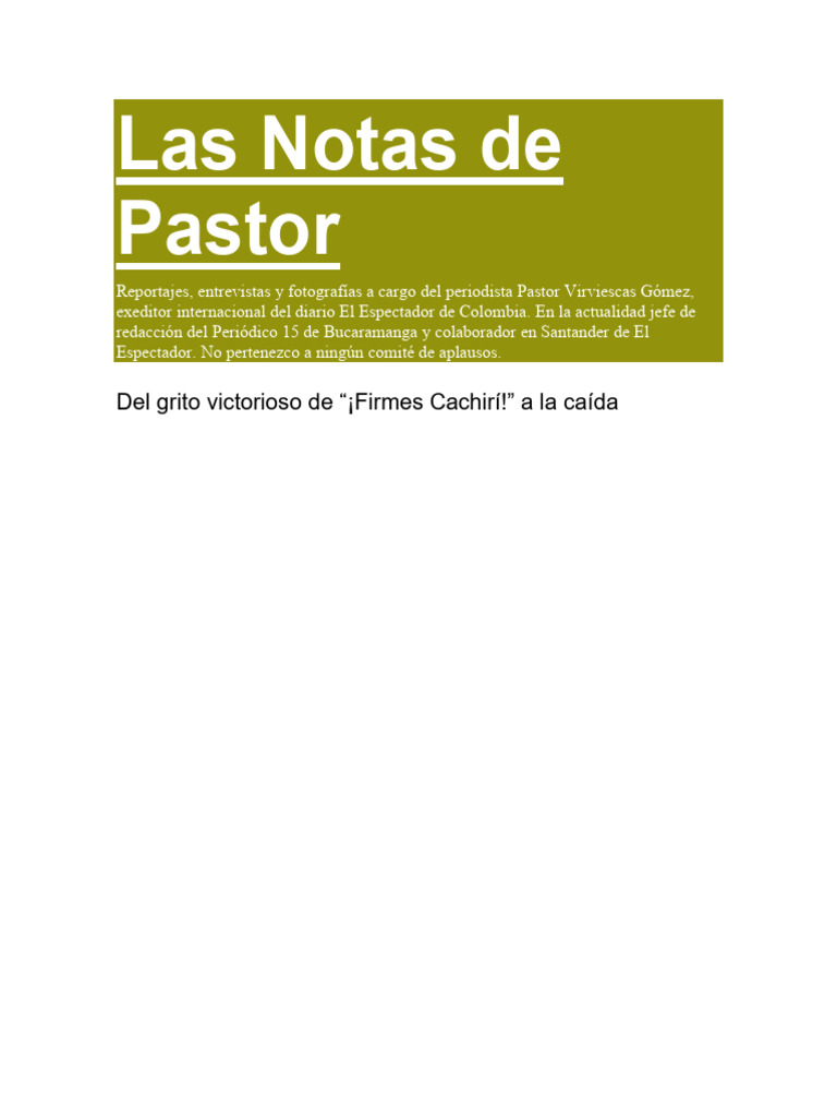 Crónica Viaje A Cachirí | PDF