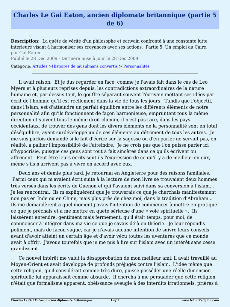 Charles Le Gai Eaton Former British Diplomat Part 5 of 6 163 FR | PDF
