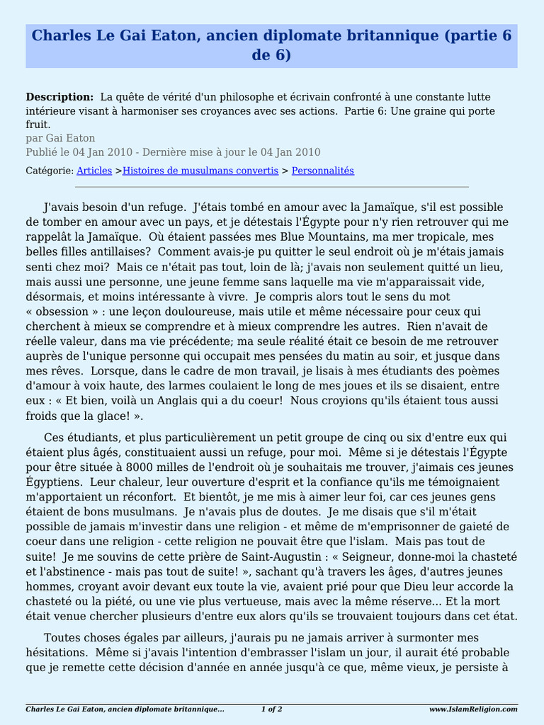 Charles Le Gai Eaton Former British Diplomat Part 6 of 6 164 FR | PDF