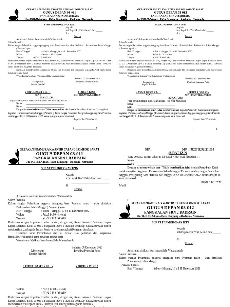 Gerakan Pramuka Kwartir Cabang Lombok Barat 2 BDR | PDF