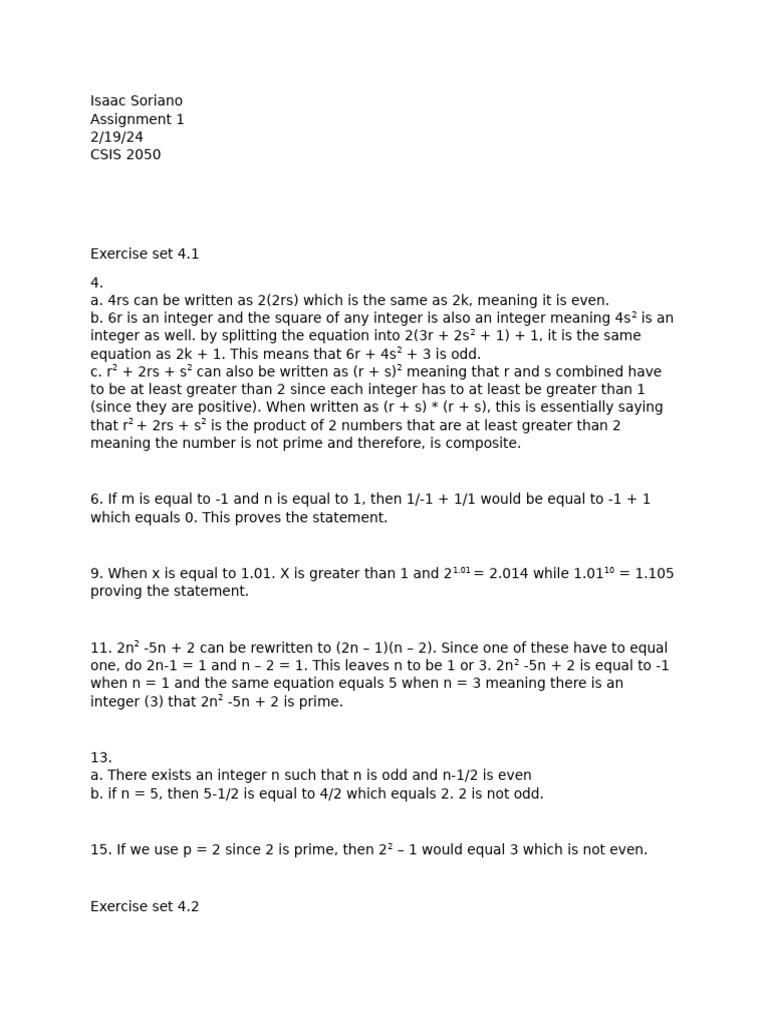 Discrete Math Worksheet 2 | PDF
