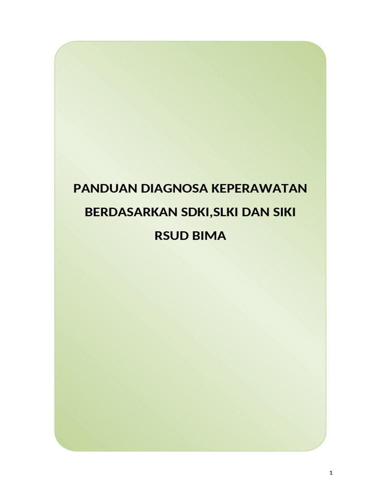 Asuhan Keperawatan Sdki | PDF