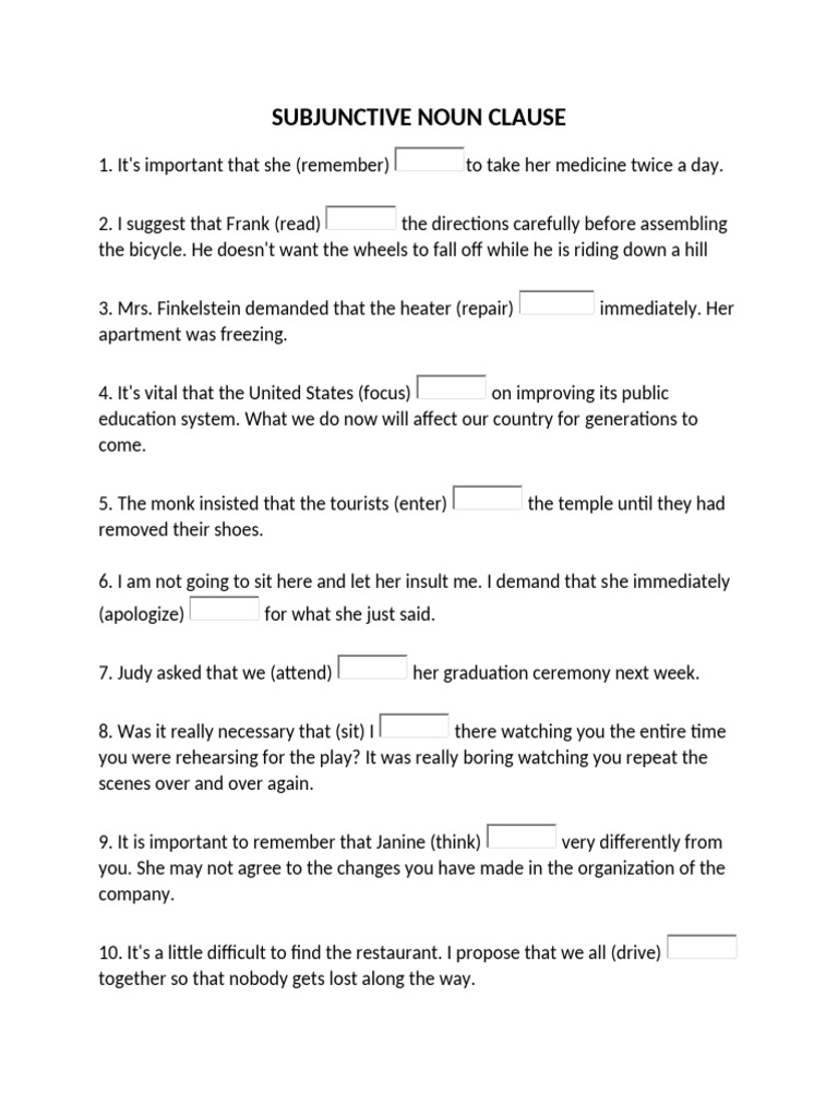 Subjunctive Noun Clause | PDF