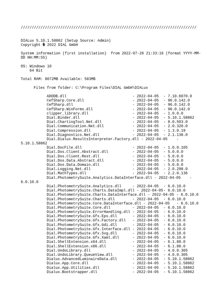 DIALux Setup Information | PDF
