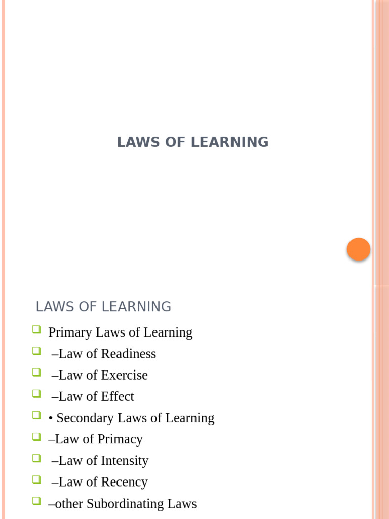 Laws of Learning | PDF