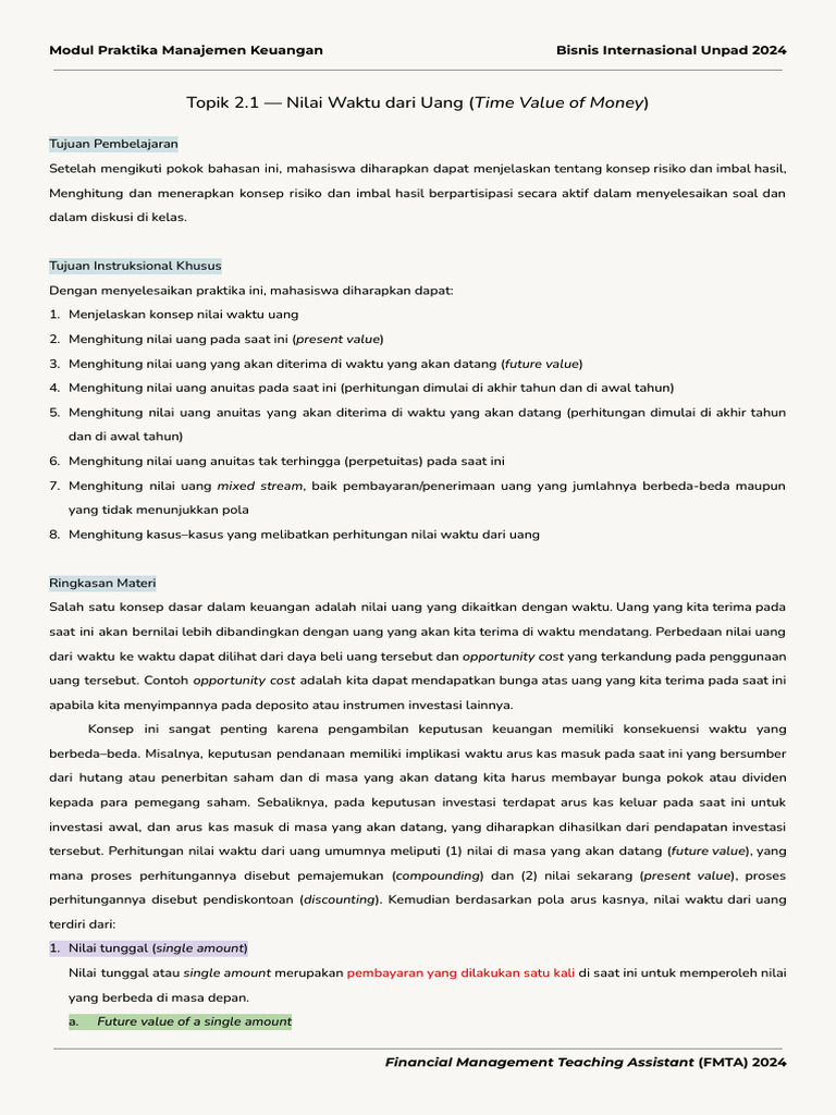 Week 2 - Modul TVM | PDF | Economies | Analysis