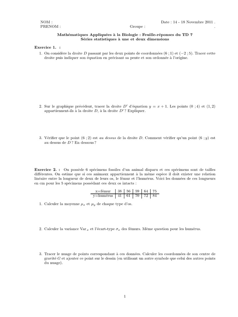 Math Ematiques Appliqu Ees ' A La Biologie: Feuille-R Eponses Du TD 7 S Eries Statistiques ' A ...