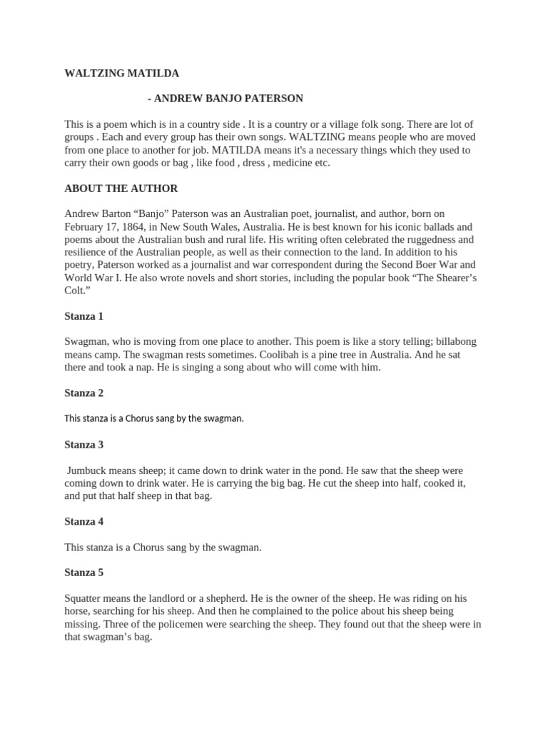 Waltzing Matilda | PDF