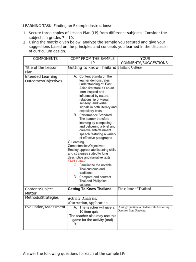 Learning Task 3 | PDF