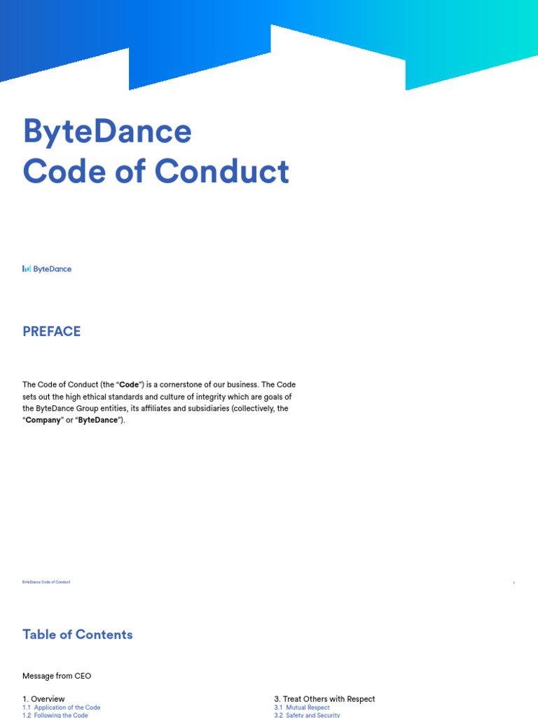 ByteDance Code of Conduct Overview | PDF | Insider Trading | Bribery