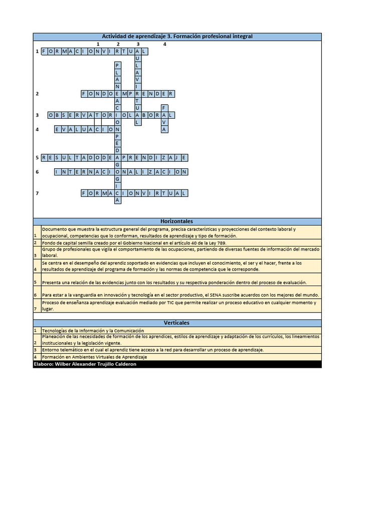 Crucigrama Inducción Sena | PDF