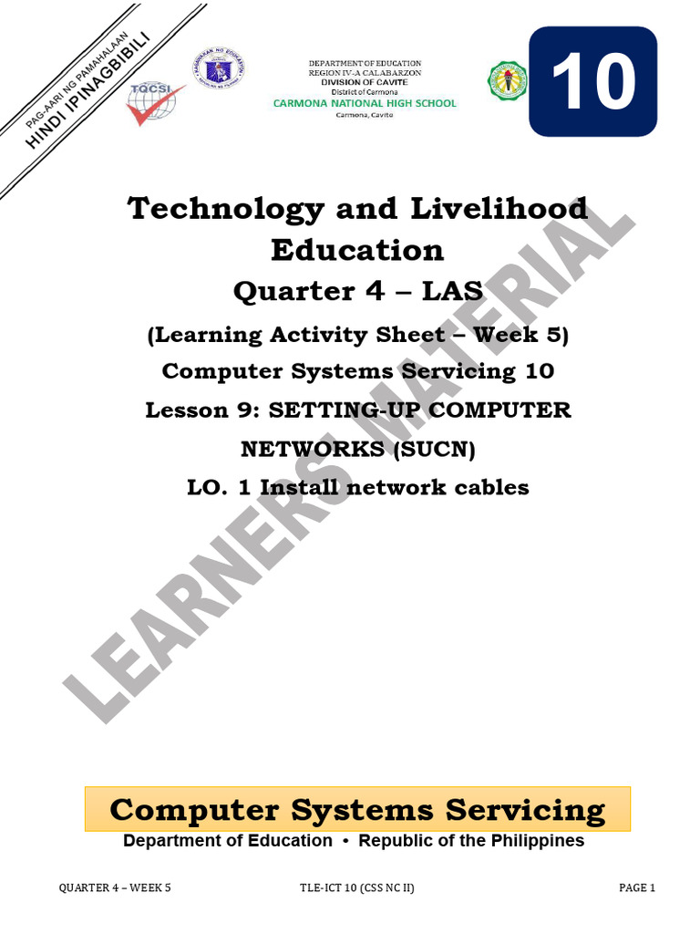 CSS G10 LAS Q4 Week 5 Fundamentals of Networking For Students | PDF | Computer Network | Computers