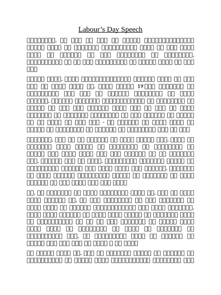 Labour Day Speech | PDF