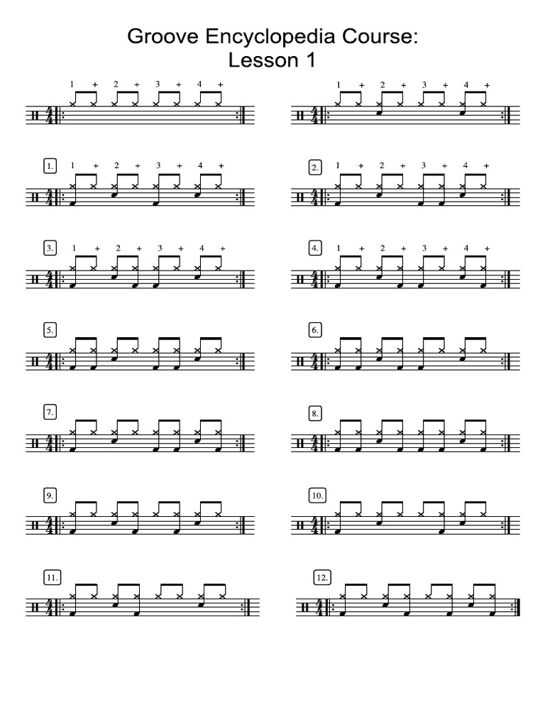 Groove Encyclopedia Course Lesson 1 | PDF