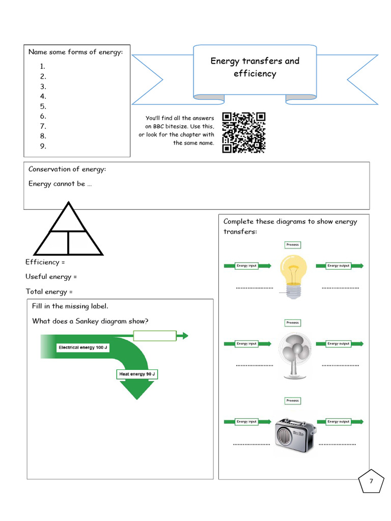 Energy Transfers & Efficiency Quiz | PDF | Quantity | Nature