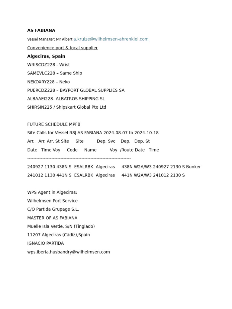 AS FABIANA & AS FABRIZIA HANDOVER NOTES | PDF