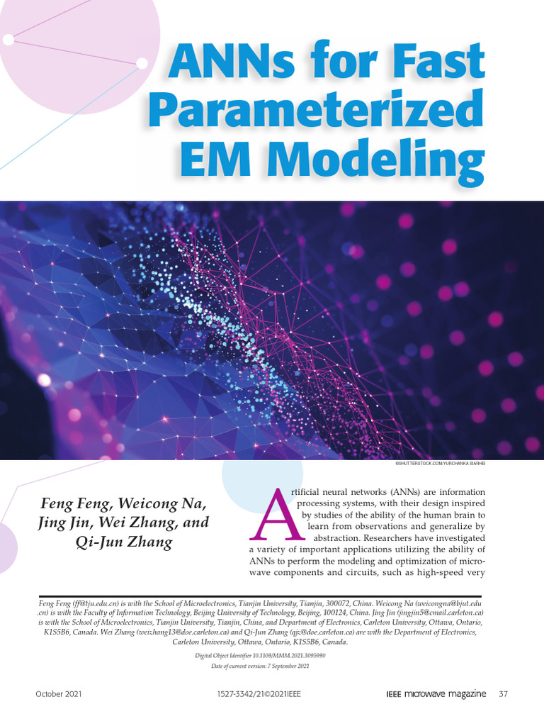 ANNs For Fast Parameterized EM Modeling The State of The Art in Machine ...